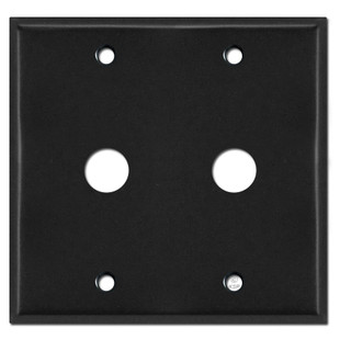 Double 5/8'' Phone Cable Wall Outlet Covers - Black