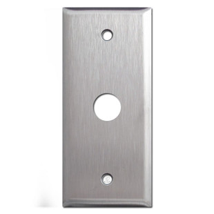 2'' Thin 5/8'' Phone Cable Outlet Plate - Satin Stainless Steel