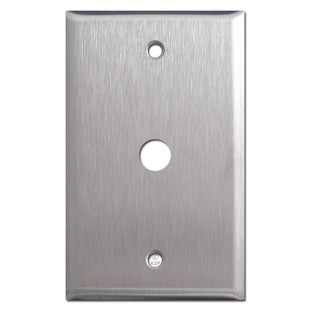 Single .5'' Round Opening Switch Plates - Satin Stainless Steel