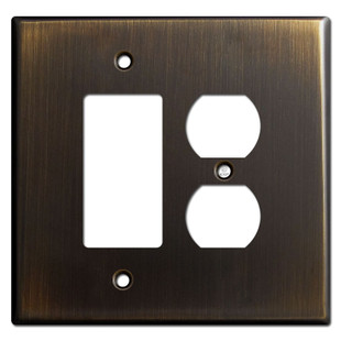 Jumbo 1 Rocker 1 Outlet Switch Wall Plates - Oil Rubbed Bronze