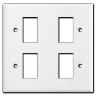 New Style GE 2 Gang Low Voltage 4 Switch Cover Plates - White