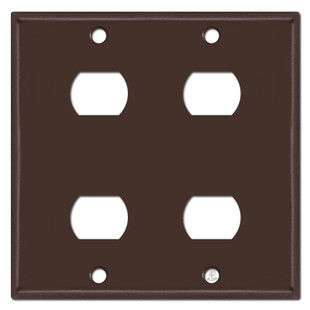 2 Gang Four Stacked Switch Despard Wallplate - Brown