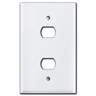 Oversized 2 Stacked Switch Despard Wall Plate - White
