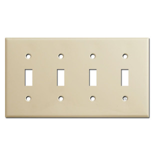 4 Gang Four Toggle Switch Plate Covers - Ivory | Kyle Switch Plates