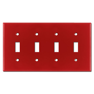 4 Toggle Switch Plate - Red | Kyle Switch Plates