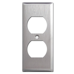 2'' Small Outlet Cover Plates - Satin Stainless Steel