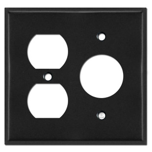 Duplex and Single Outlet Wall Plates for 3 plugs - Black