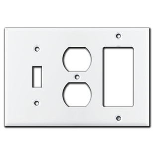 1 Toggle 1 Duplex 1 Rocker Switch Plate - White | Kyle Switch Plates
