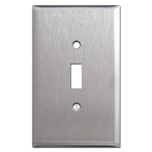Oversized 1 Toggle Wall Plates - Satin Stainless Steel