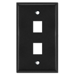 2 Telephone Jack Switch Plate - Black | Kyle Switch Plates