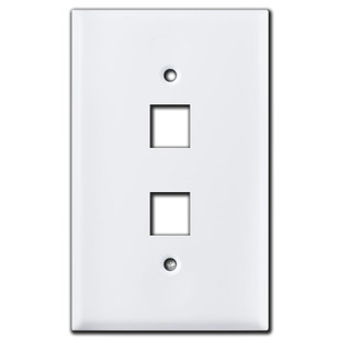 Oversized 2 Telephone Jack Cover Plates - White
