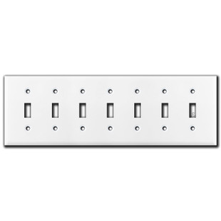 7 Toggle Switch Covers - White | Kyle Switch Plates