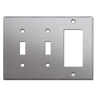 1 Rocker 2 Toggle Wall Plate - Spec Grade Stainless Steel