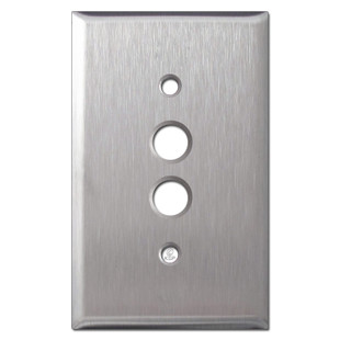 One Gang Push Button Wall Plates - Satin Stainless Steel