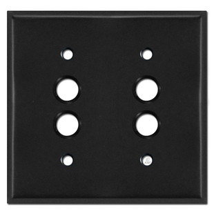 Two Gang Push Button Switch Plates - Black