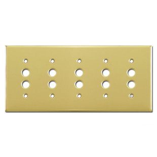 5 Push Button Wall Plates - Polished Brass | Kyle Switch Plates