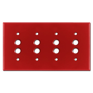 Four Gang Push Button Switch Plates - Red | Kyle Switch Plates