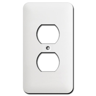 Long Single Receptacle Switch Cover Plates - White