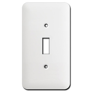 Long Single Gang Toggle Switch Cover Plates - White