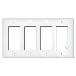 White Plastic 4 Decora Switch Plate Covers | Kyle Switch Plates