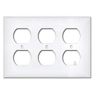 White Plastic 3 Gang Outlet Cover Plates | Kyle Switch Plates