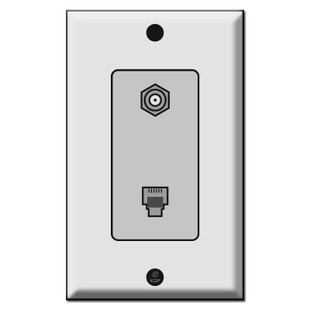 Phone and Coaxial TV Cable Outlet Cover