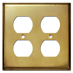 Double Duplex Receptacle Cover Plates - Raw Natural Brass