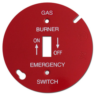 Red 4'' Round Gas Burner Control Toggle Cover Plate