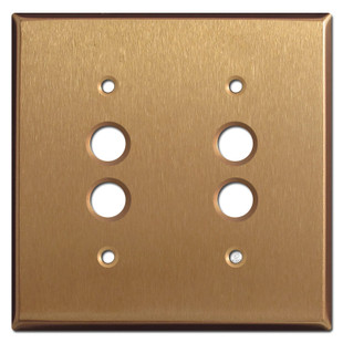 2 Push-Button Switchplates - Satin Bronze | Kyle Switch Plates