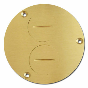 Round 4'' Brass Cover Plate for Duplex Outlet