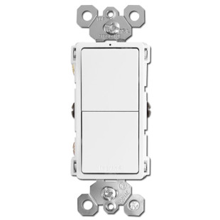 Stacked 3-Way or Single-Pole Rocker Switches - White
