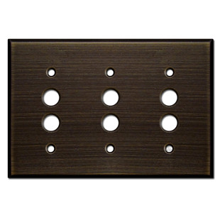 3 Push Button Light Switch Covers - Oil Rubbed Bronze