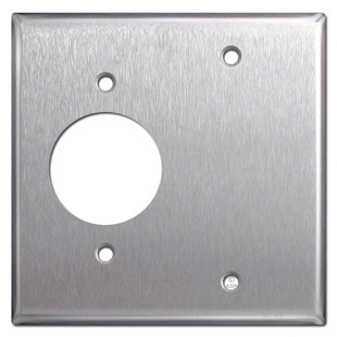 Blank + 1.62'' 220 TL Outlet Receptacle Cover - Stainless Steel