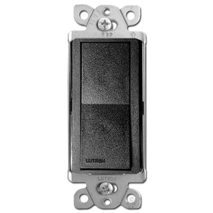 Satin Black Rocker Light Switch - Lutron Midnight | Kyle Switch Plates