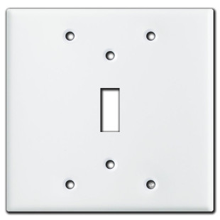 Center Toggle 2-Gang Handy Box Light Switch Wall Plate - White | Kyle