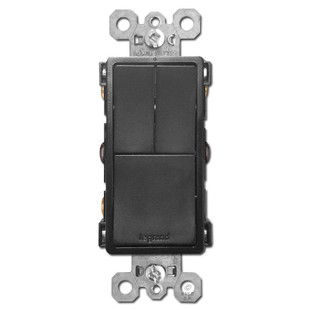 Black 3 Stack Light Switch - 2 Single Pole + 3 Way or S/P
