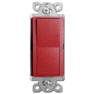 Satin Red 3-Way Decor Rocker Switch - Lutron Hot | Kyle Switch Plates