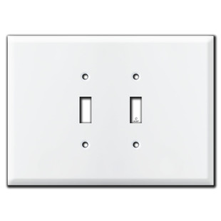 Ultra Oversized 2 Toggle Switch Cover 7.5'' Wide x 5.5'' High - White