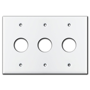 3 Round Device Wall Switch Covers 1-1/8'' Openings - White