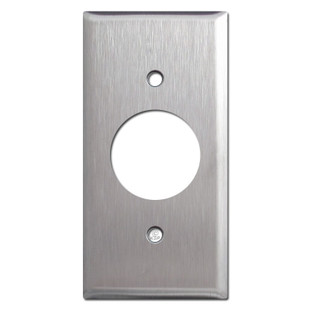 2.25'' Narrow 1.4'' Round Outlet Cover Plate - Satin Stainless Steel