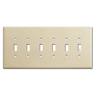 Oversized 6 Toggle Light Switch Cover - Ivory | Kyle Switch Plates