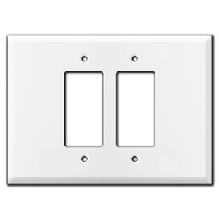 Extra Wide 7.5'' Jumbo 2 Decora Rocker Switch Plate - White