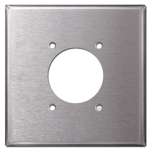 Oversized 2.125'' 30/50/60A Receptacle Cover - Stainless Steel
