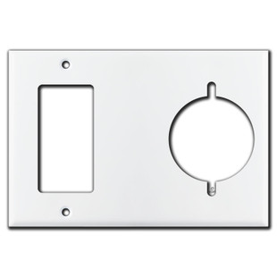 GFI Outlet + 2.125'' Dryer/Range Outlet Plate 3-Gang - White