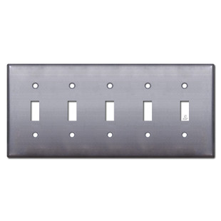 5 Toggle Switch Plate Cover - Raw Steel Paintable