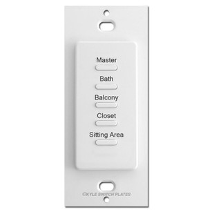 Custom Engraving on Touchplate Low Volt Ultra 5-Switch