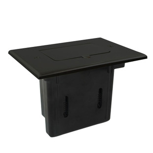 Flip-Lid Decor Electrical Outlet Slider Floor Box - Dark Bronze