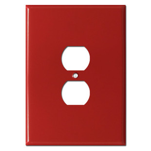 Extra Jumbo 6.38'' Duplex Receptacle Wall Plate - Red