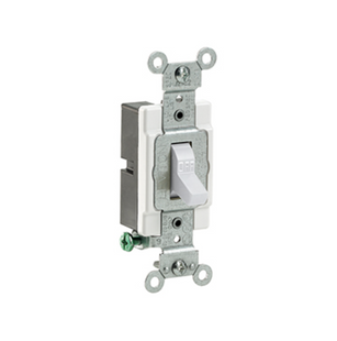 White Toggle Light Switch 15A Leviton Commercial Spec Grade