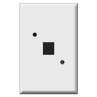 Jumbo Phone Jack Cover for Round Box - 2.375'' Diagonal Holes